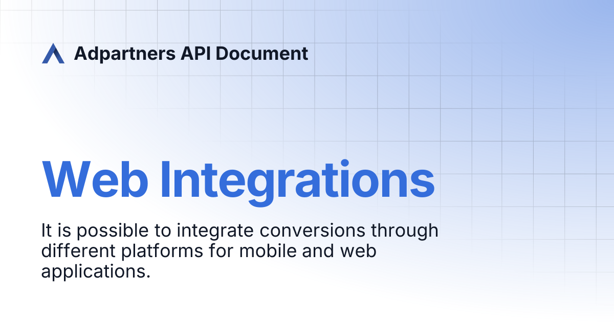 Web Integrations | Adpartners API Document